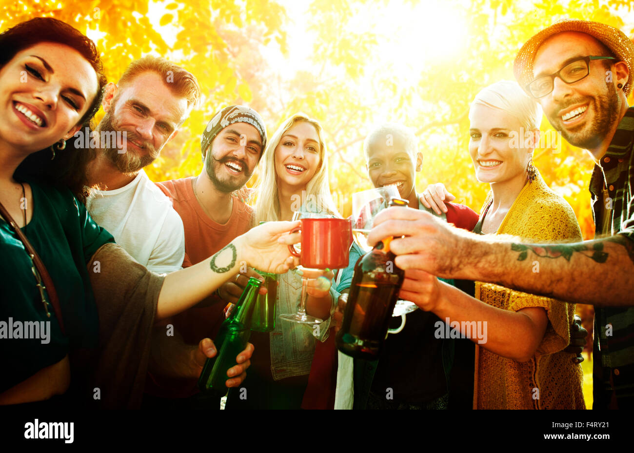 Diverse People Friends Hanging Out Happiness Concept Stock Photo - Alamy
