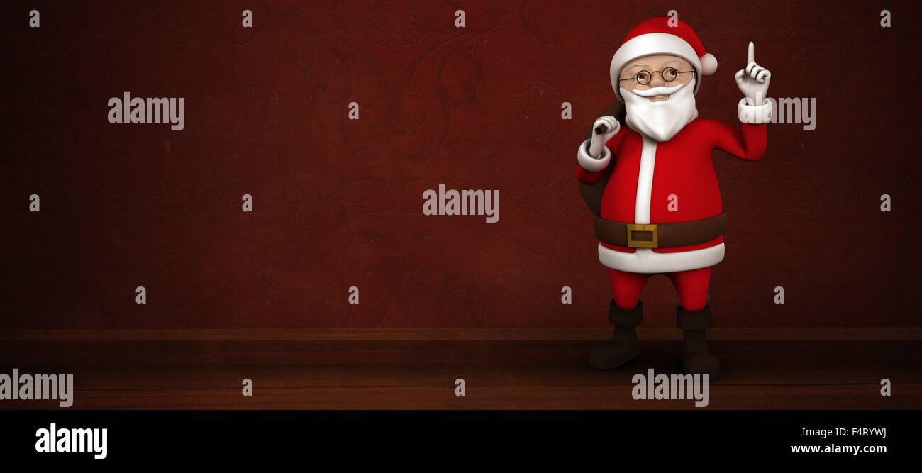 Composite image of cartoon santa pointing Stock Photo - Alamy