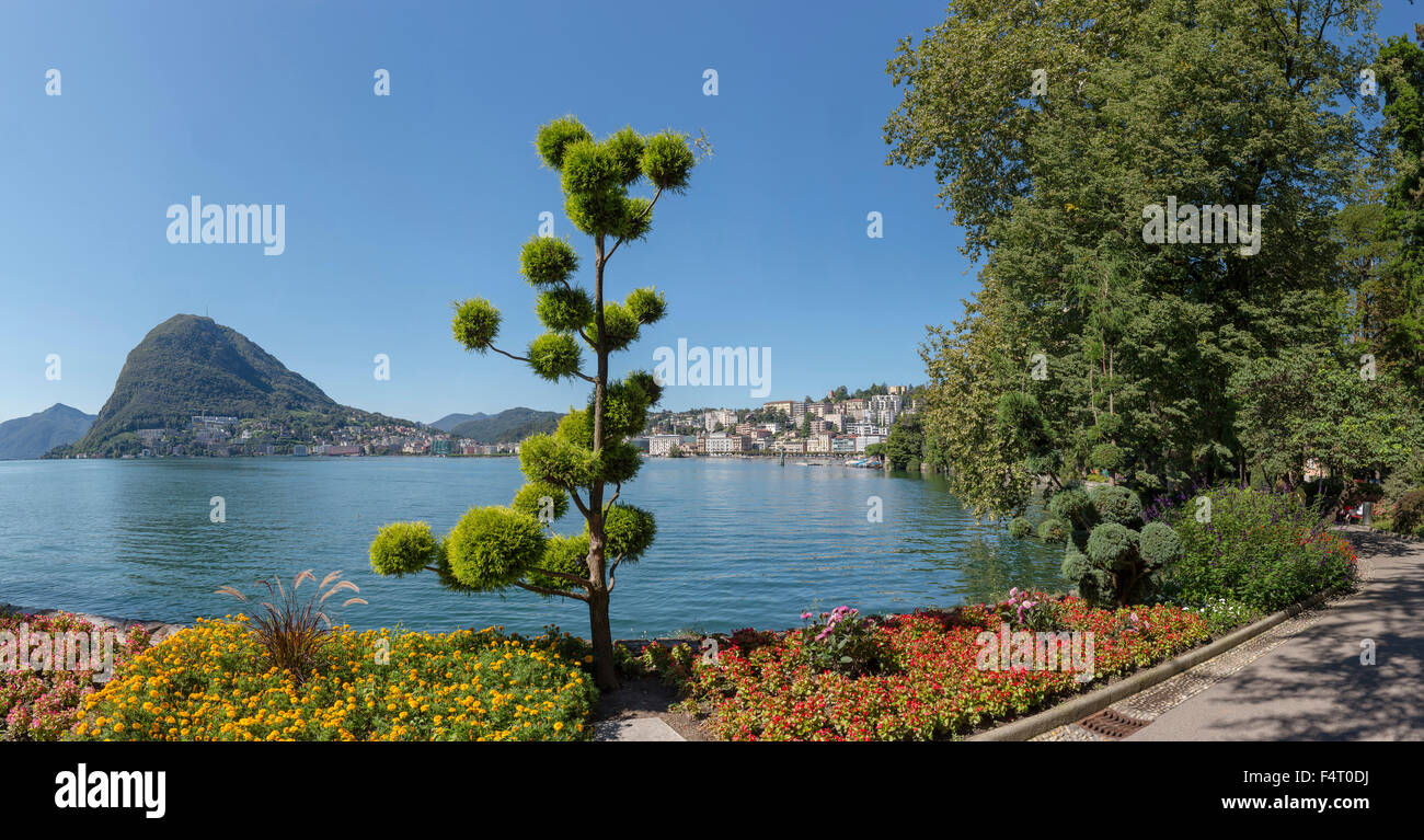 Switzerland, Europe, Lugano, Ticino, Parco Civico, Lake Lugano ...