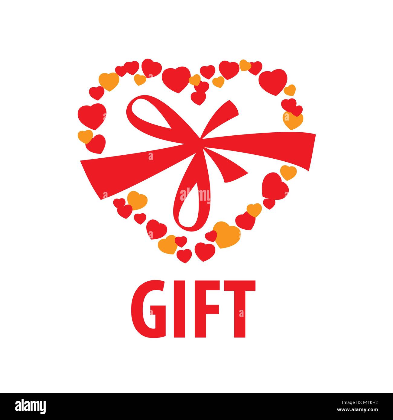 vector logo gift in the form of heart Stock Vector Image & Art - Alamy