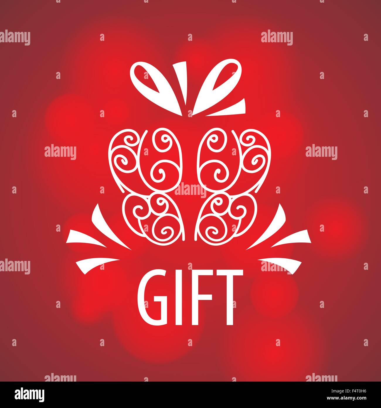 vector logo gift on a red background Stock Vector Image & Art - Alamy