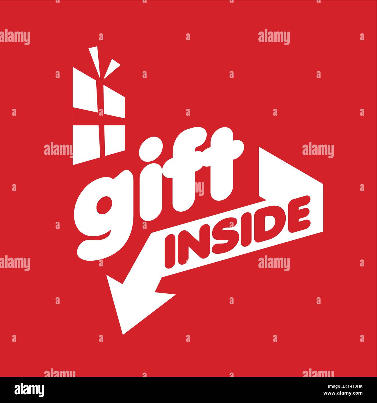 White vector logo for gifts on a red background Stock Vector Image ...