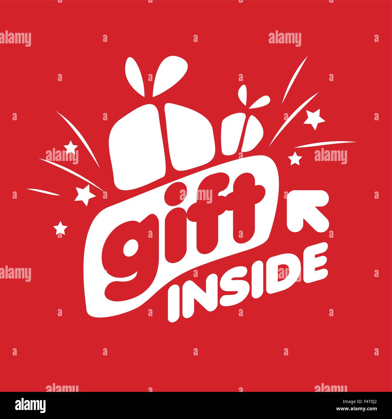 vector logo gift box and fireworks Stock Vector Image & Art - Alamy