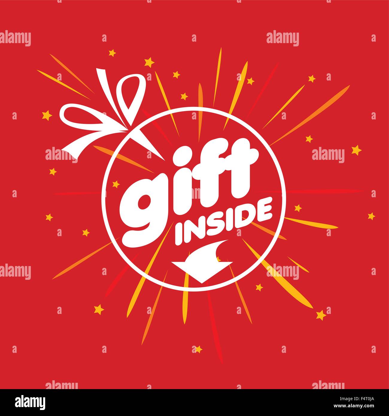 Round vector logo for gifts with fireworks Stock Vector Image & Art - Alamy