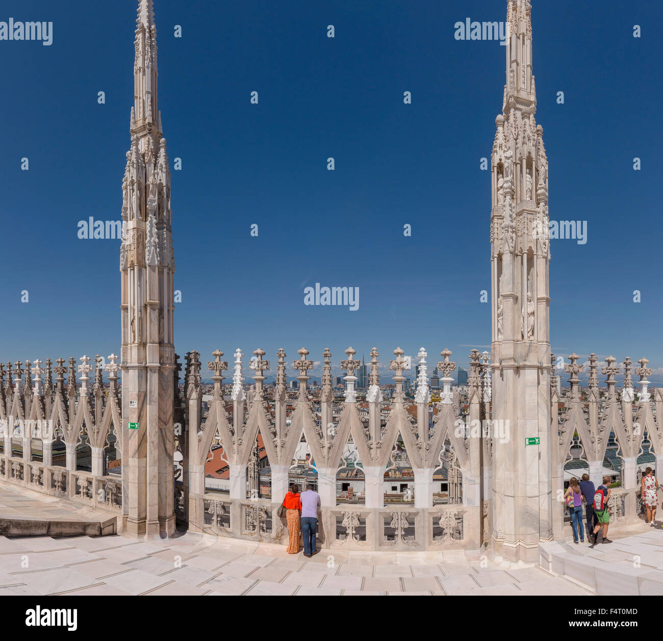Italy, Europe, Milano, Lombardy, View, rooftop, Duomo di Milano, dome ...