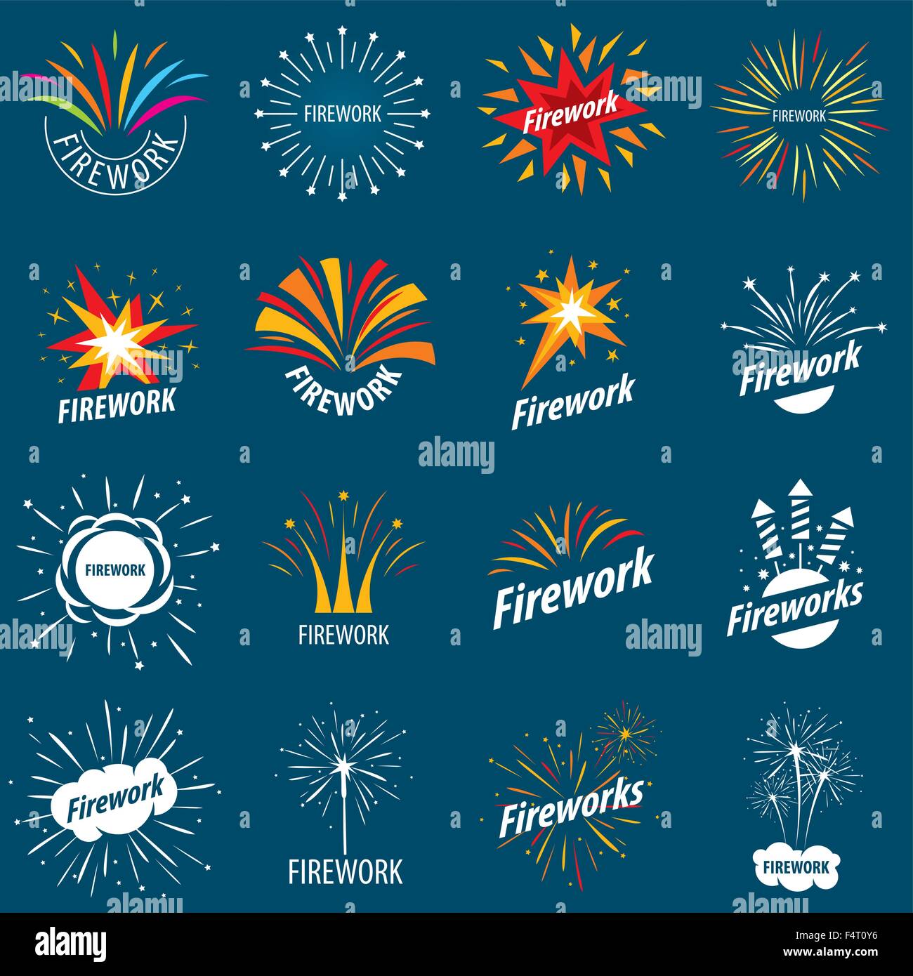 biggest collection of vector logos for fireworks Stock Vector Image ...