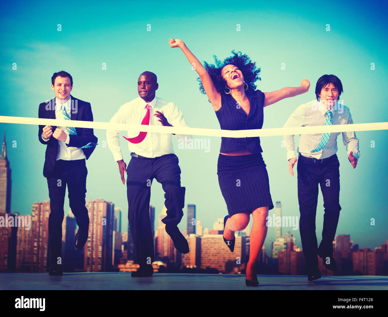 Business People Competition Running Race City Concept Stock Photo - Alamy