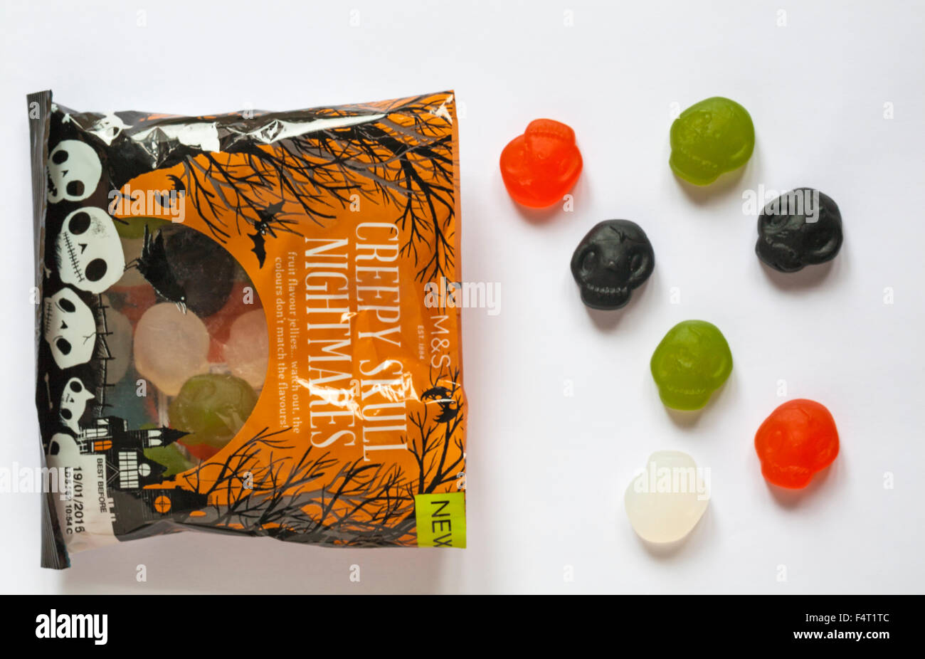 packet of M&S creepy skull nightmares fruit flavour jellies sweets for ...