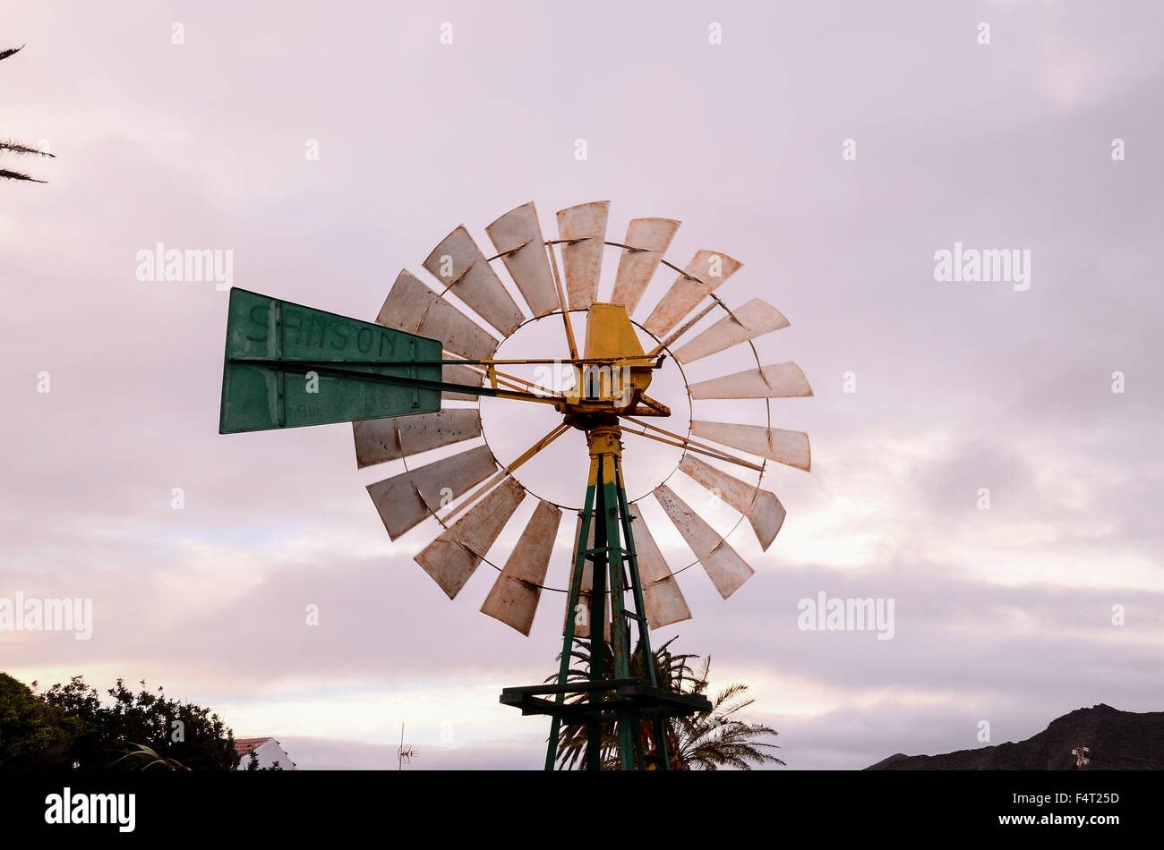 Vintage Wind Mill Stock Photo - Alamy
