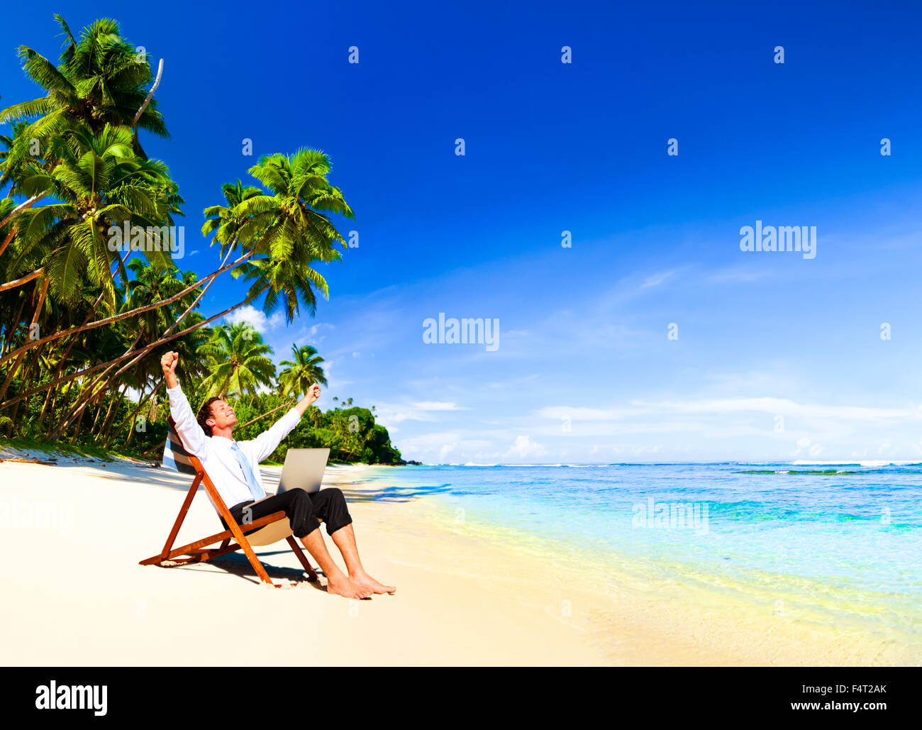 Happy Successful Businessman Freedom Vacation Concept Stock Photo - Alamy