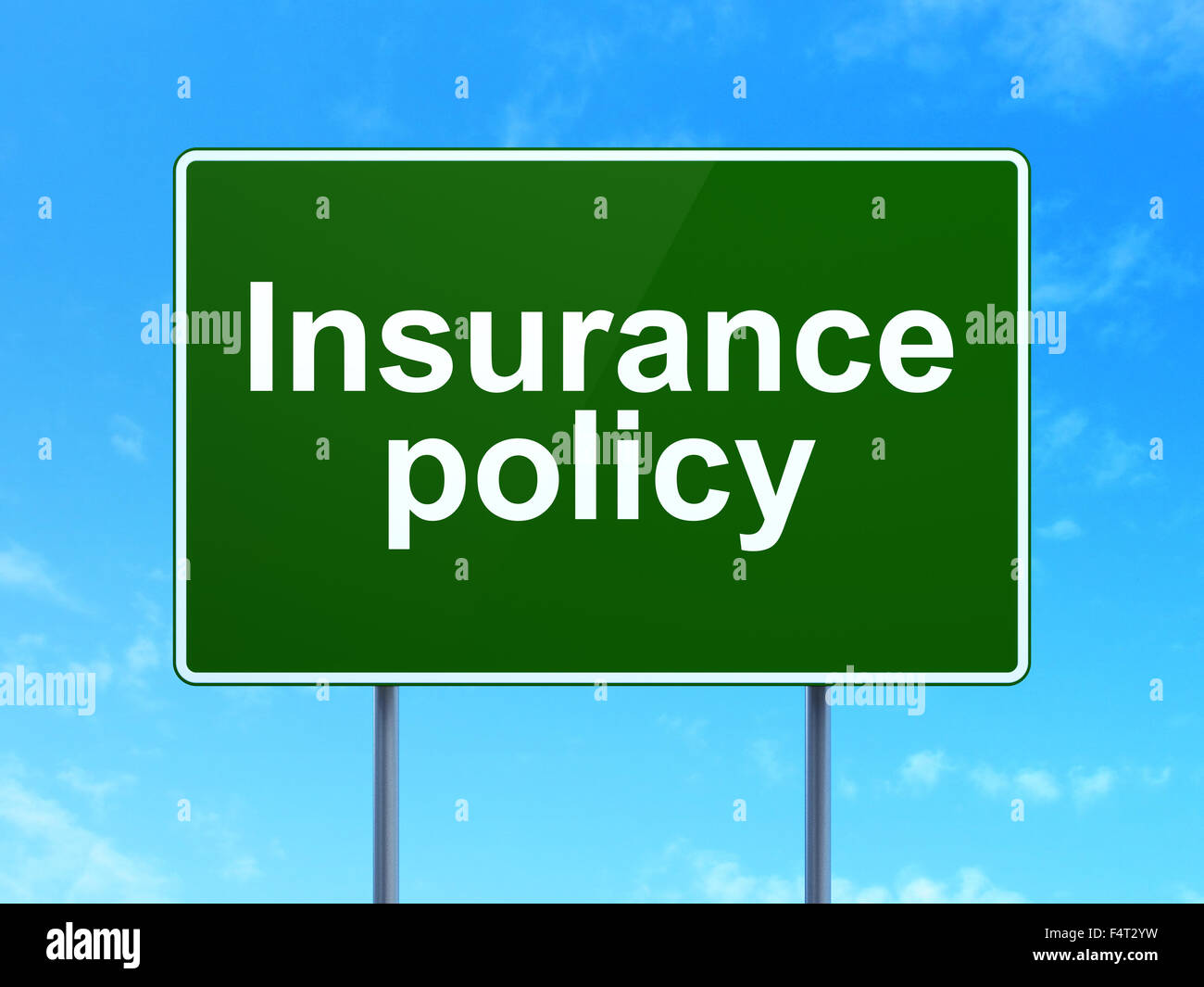 Insurance concept: Insurance Policy on road sign background Stock Photo ...
