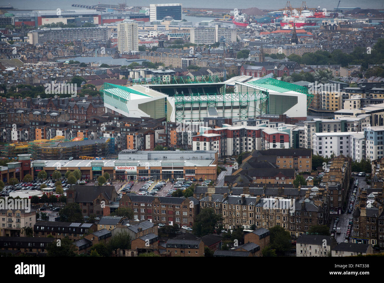 Easter Road stadium, pictured from Arthur's Seat before the Scottish ...