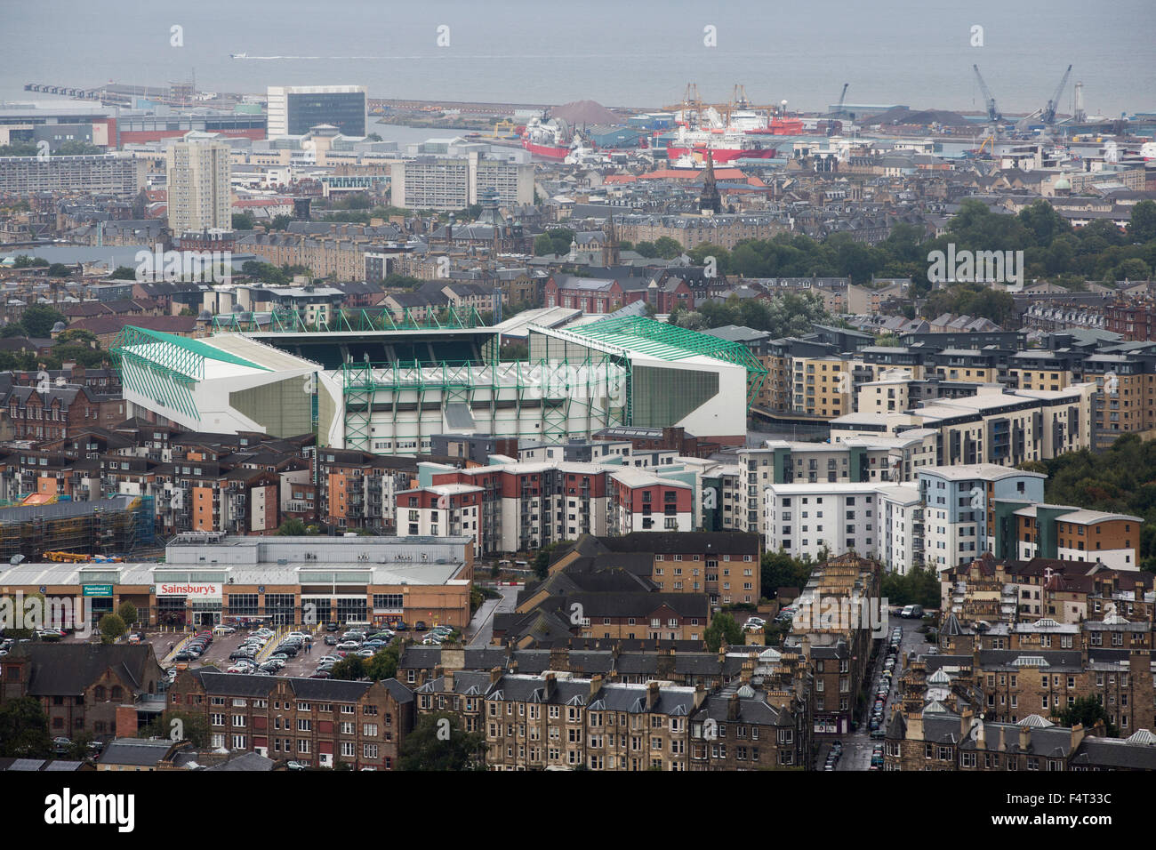 Easter Road stadium, pictured from Arthur's Seat before the Scottish ...
