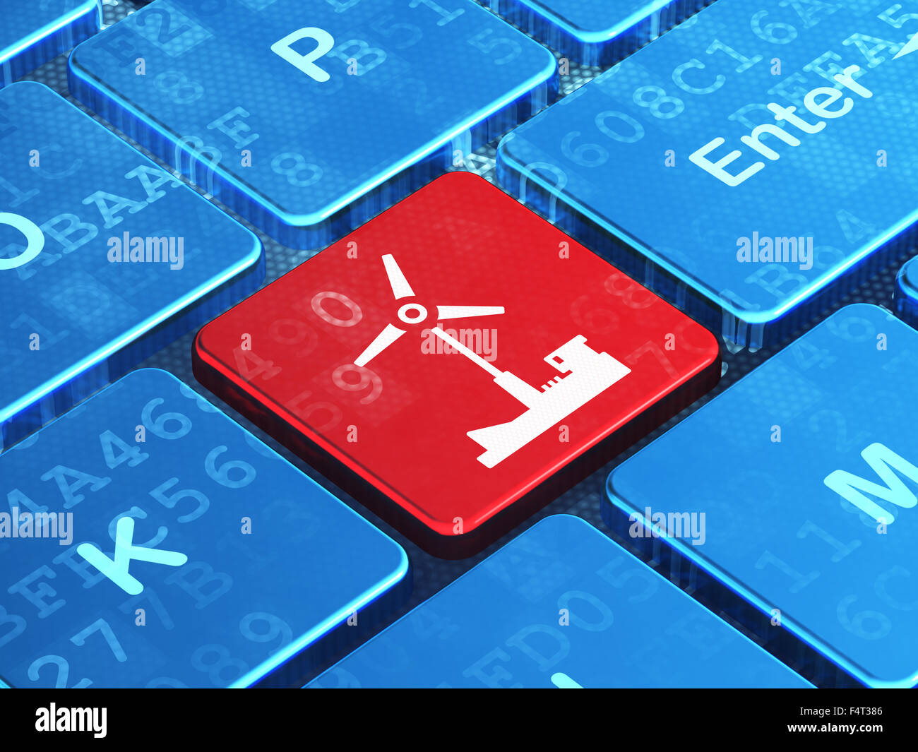 Manufacuring concept: Windmill on computer keyboard background Stock ...