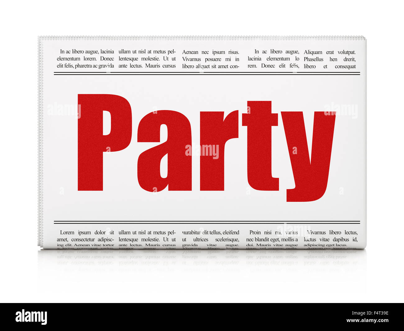 Entertainment, concept: newspaper headline Party Stock Photo - Alamy