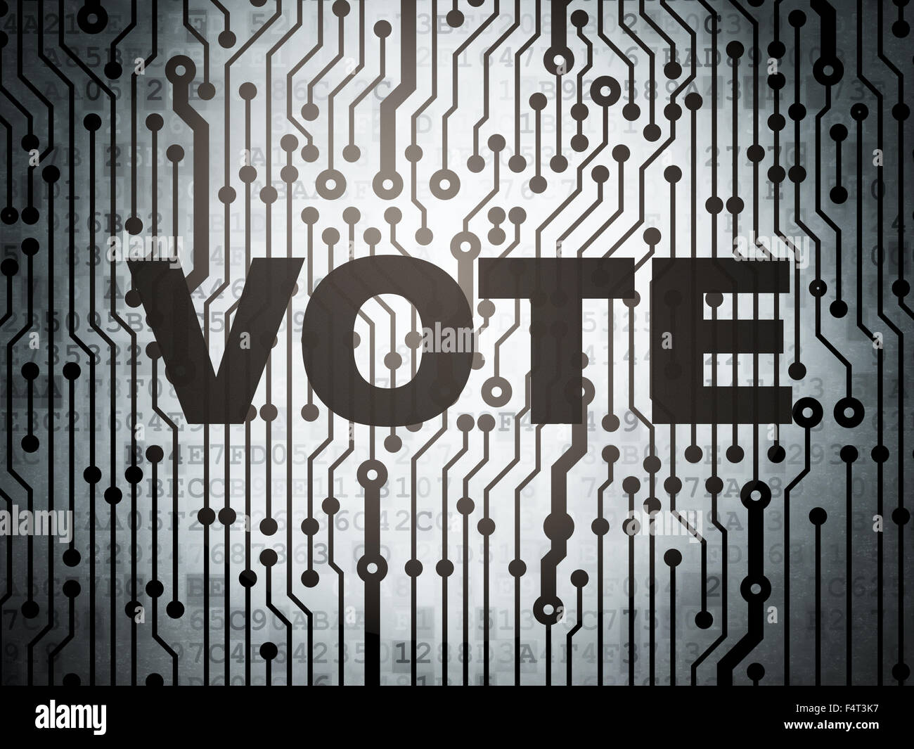 Political concept: circuit board with Vote Stock Photo - Alamy