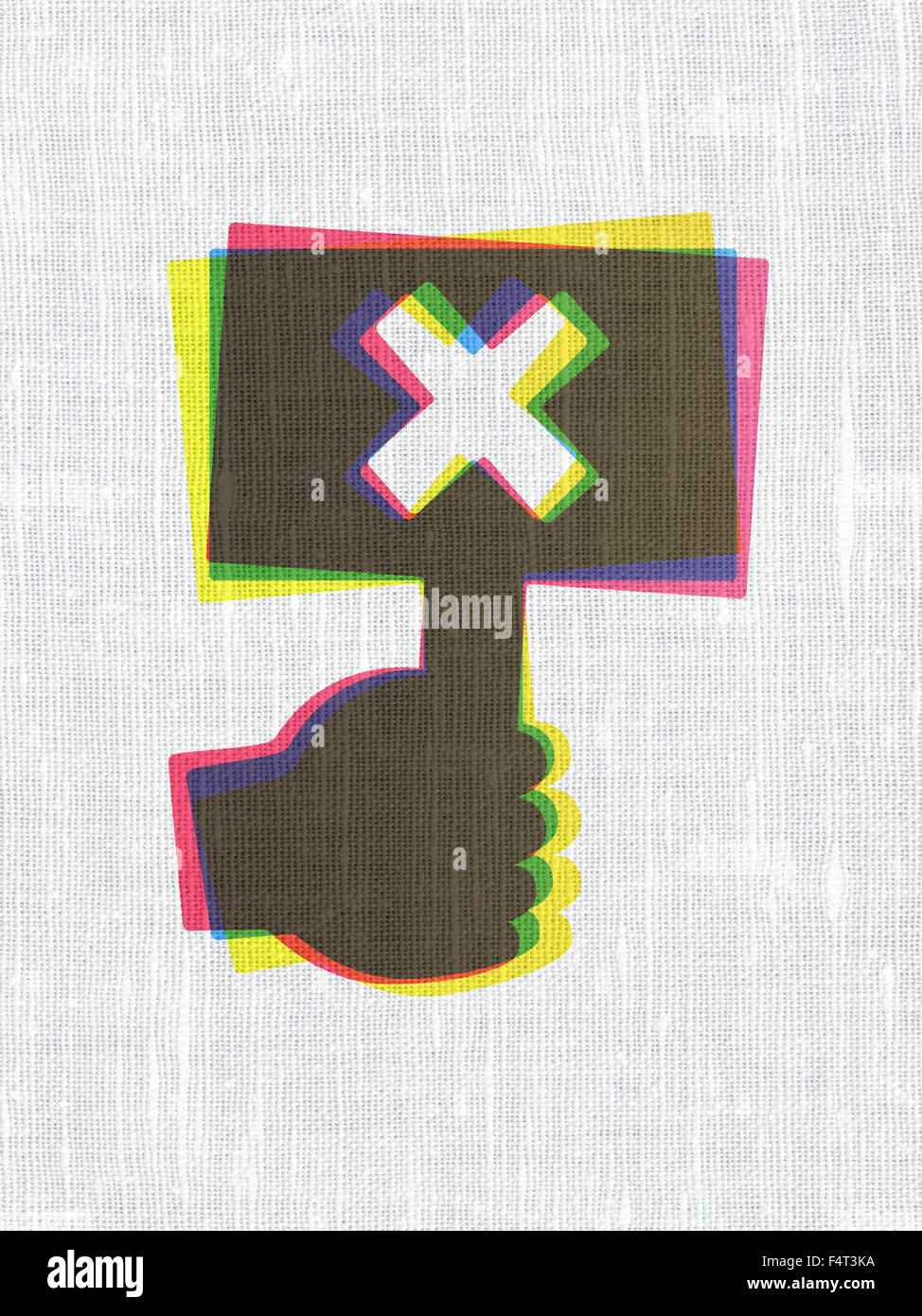 Political concept: Protest on fabric texture background Stock Photo - Alamy