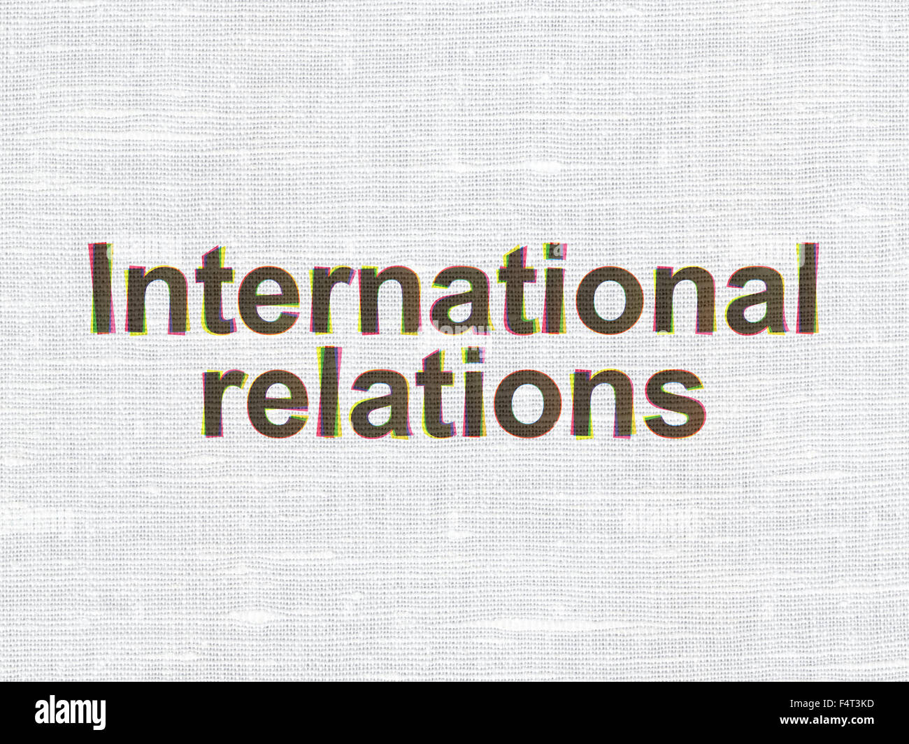 Politics concept: International Relations on fabric texture background ...