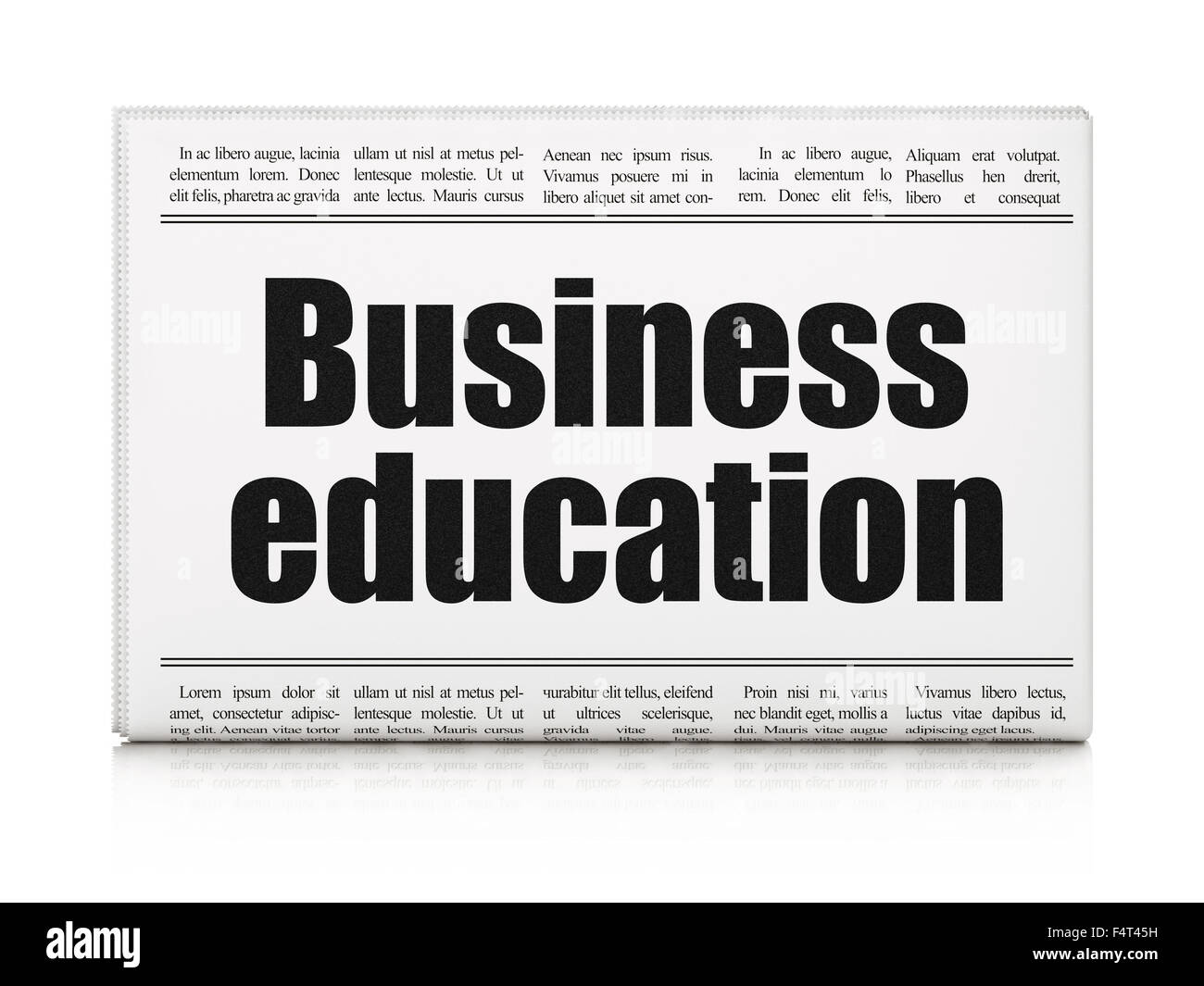 Studying concept: newspaper headline Business Education Stock Photo - Alamy