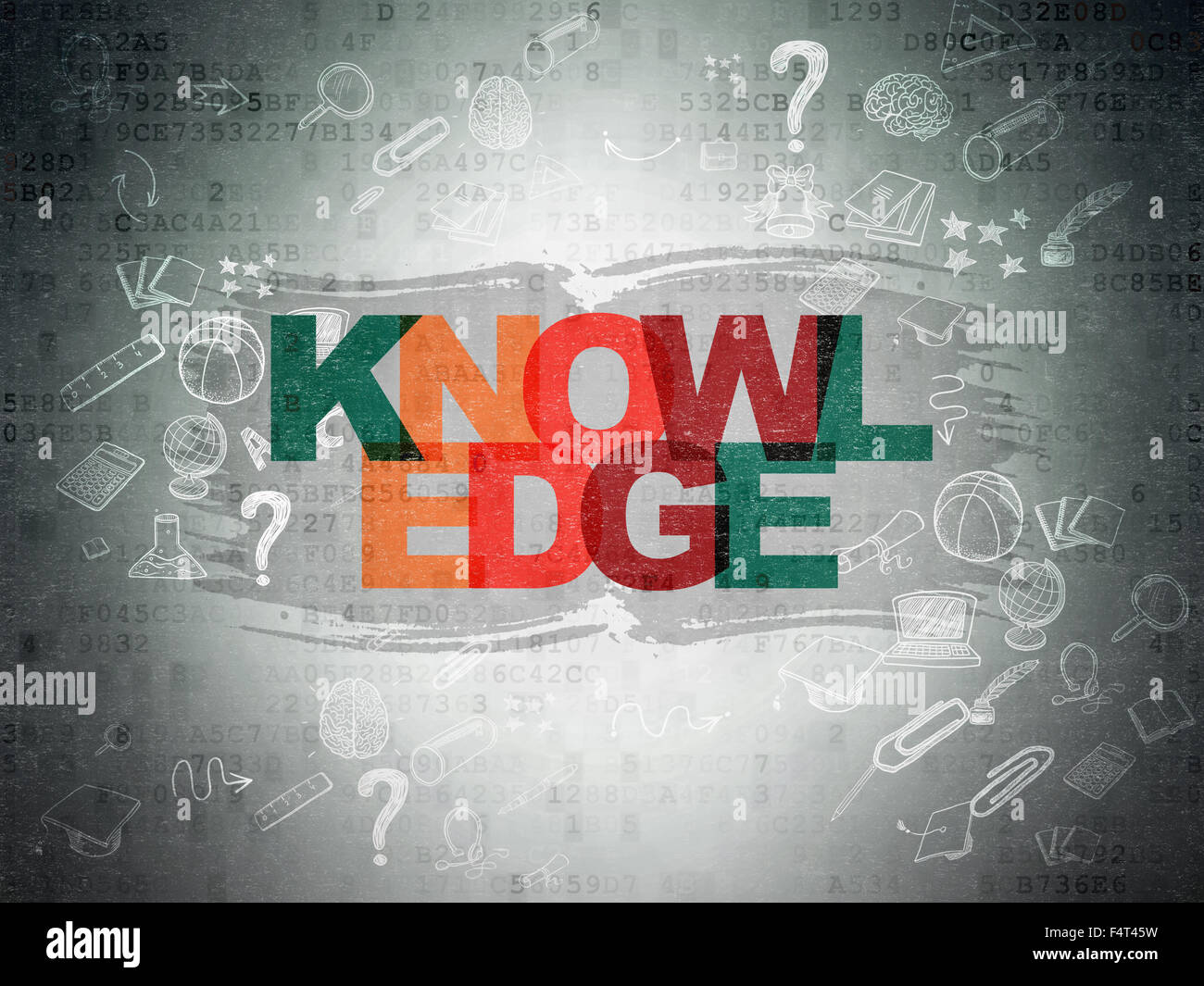 Education concept: Knowledge on Digital Paper background Stock Photo ...