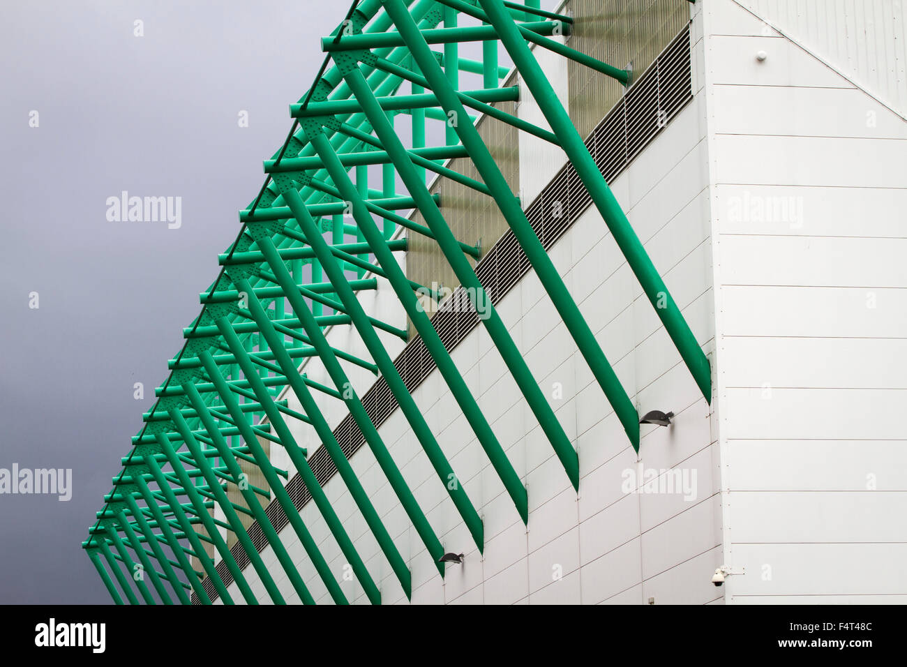 An exterior view of the East Stand at Easter Road stadium before the ...