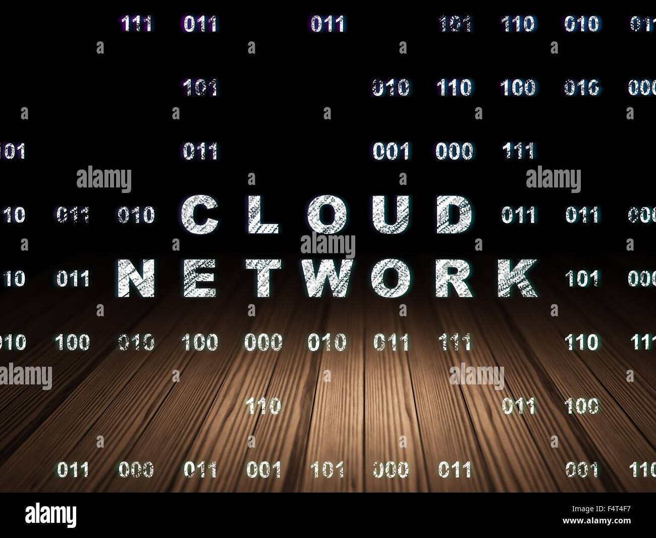 Cloud computing concept: Cloud Network in grunge dark room Stock Photo ...