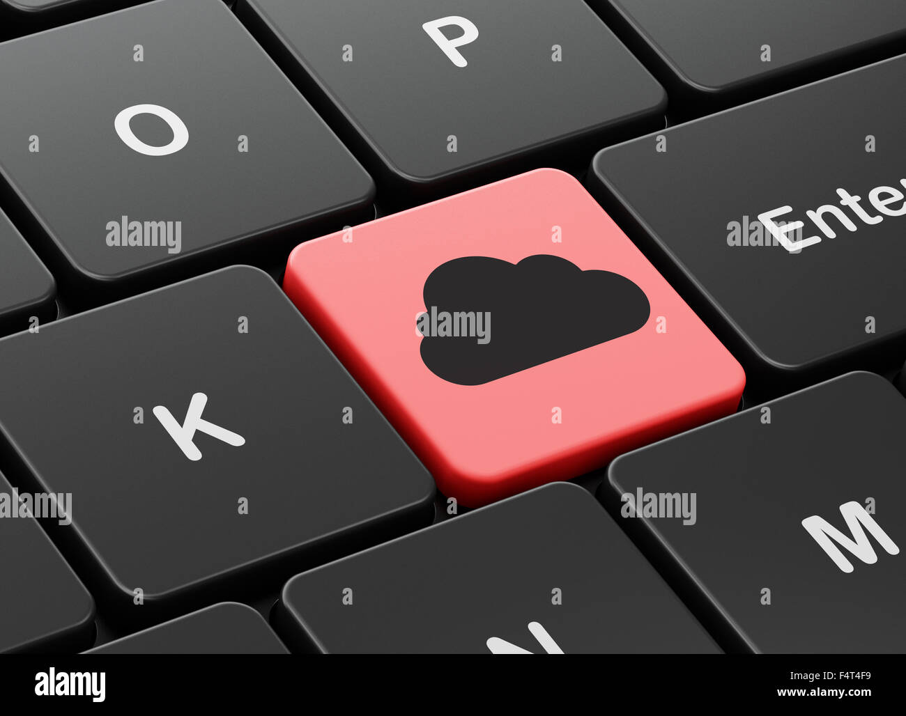 Cloud computing concept: Cloud on computer keyboard background Stock ...