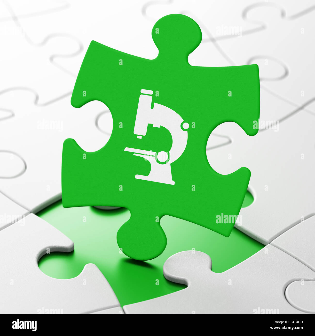 Science concept: Microscope on puzzle background Stock Photo - Alamy
