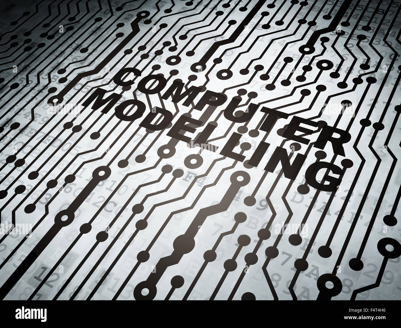 Science concept: circuit board with Computer Modelling Stock Photo - Alamy