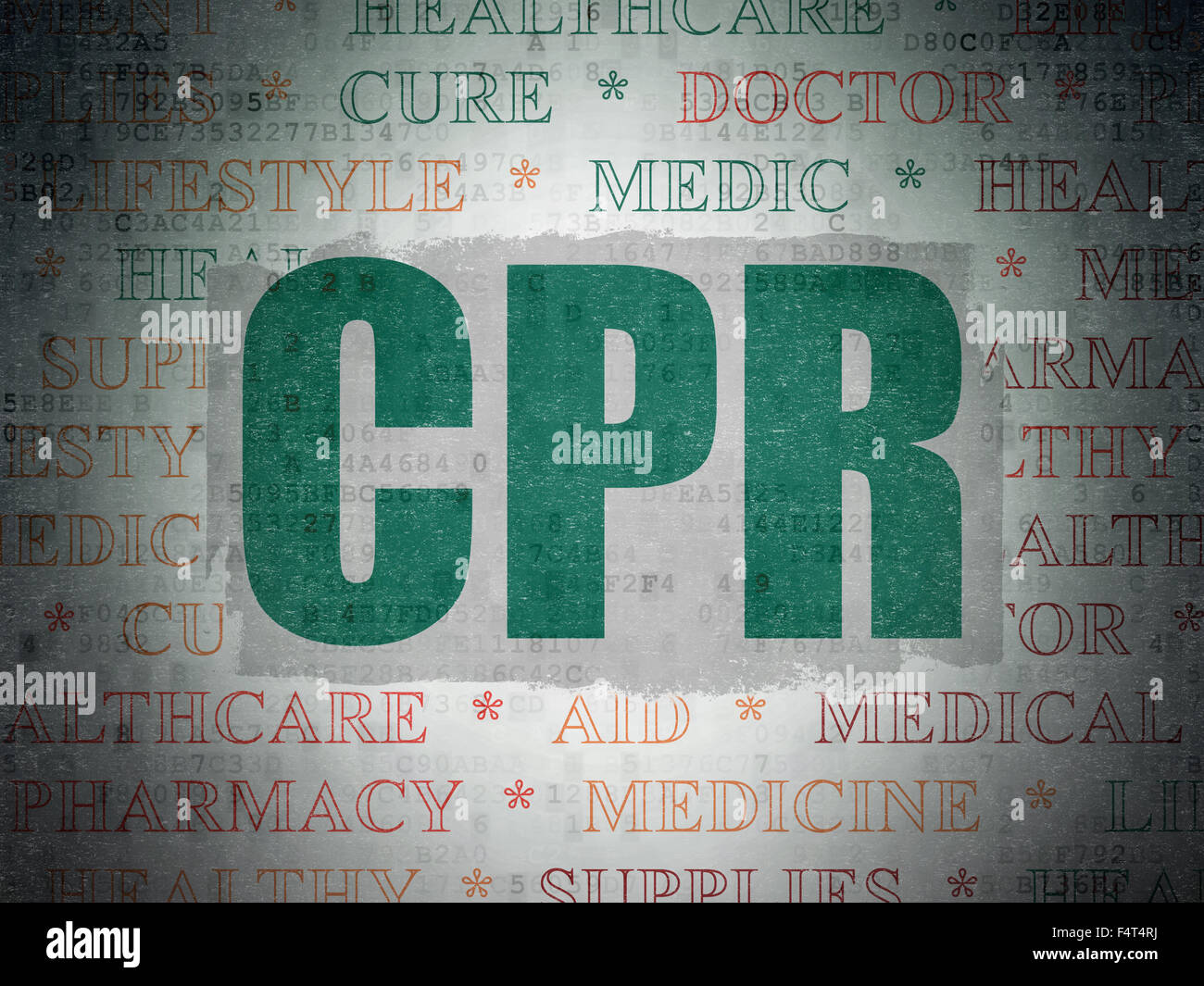 Healthcare concept: CPR on Digital Paper background Stock Photo - Alamy