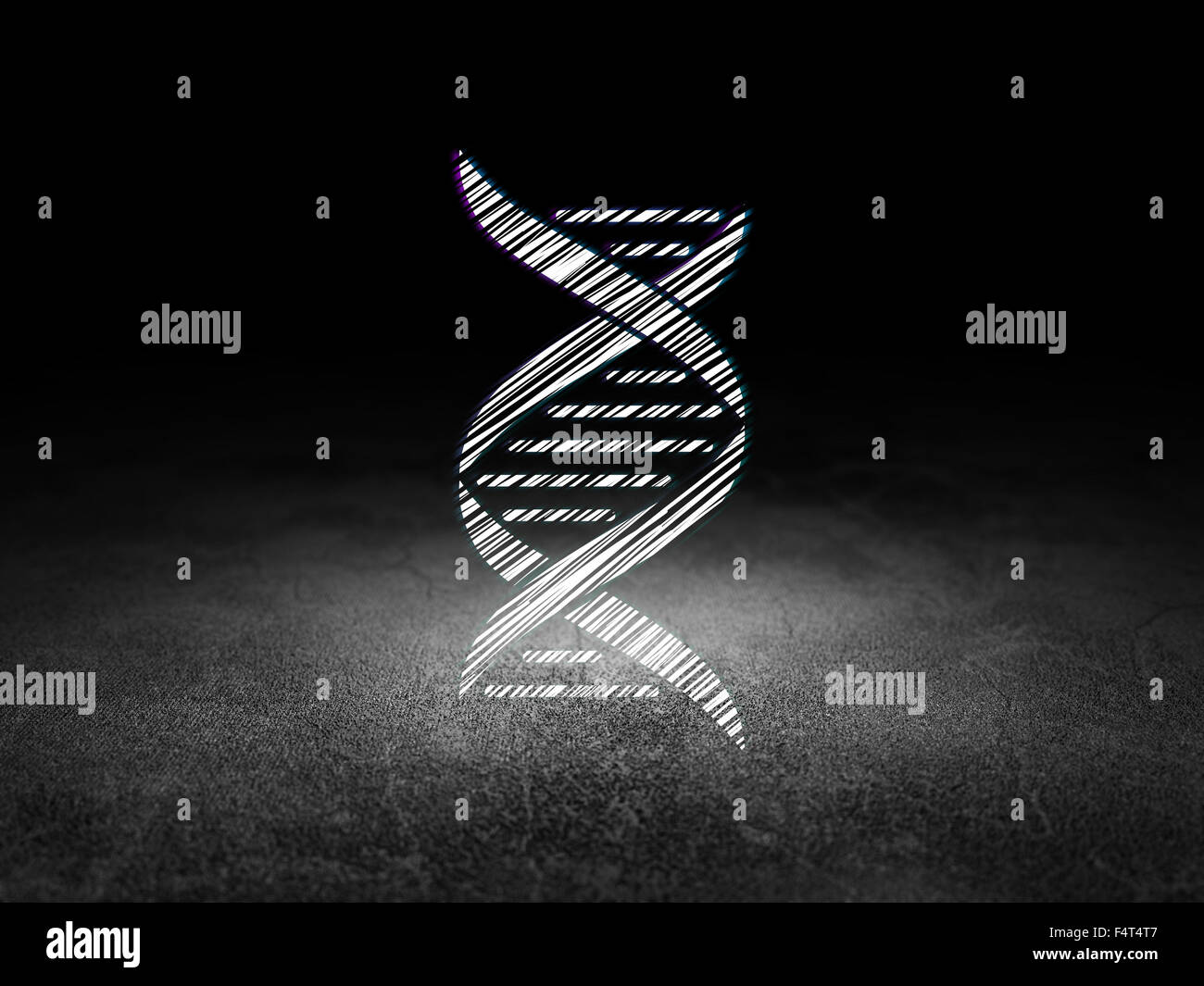 Health concept: DNA in grunge dark room Stock Photo - Alamy