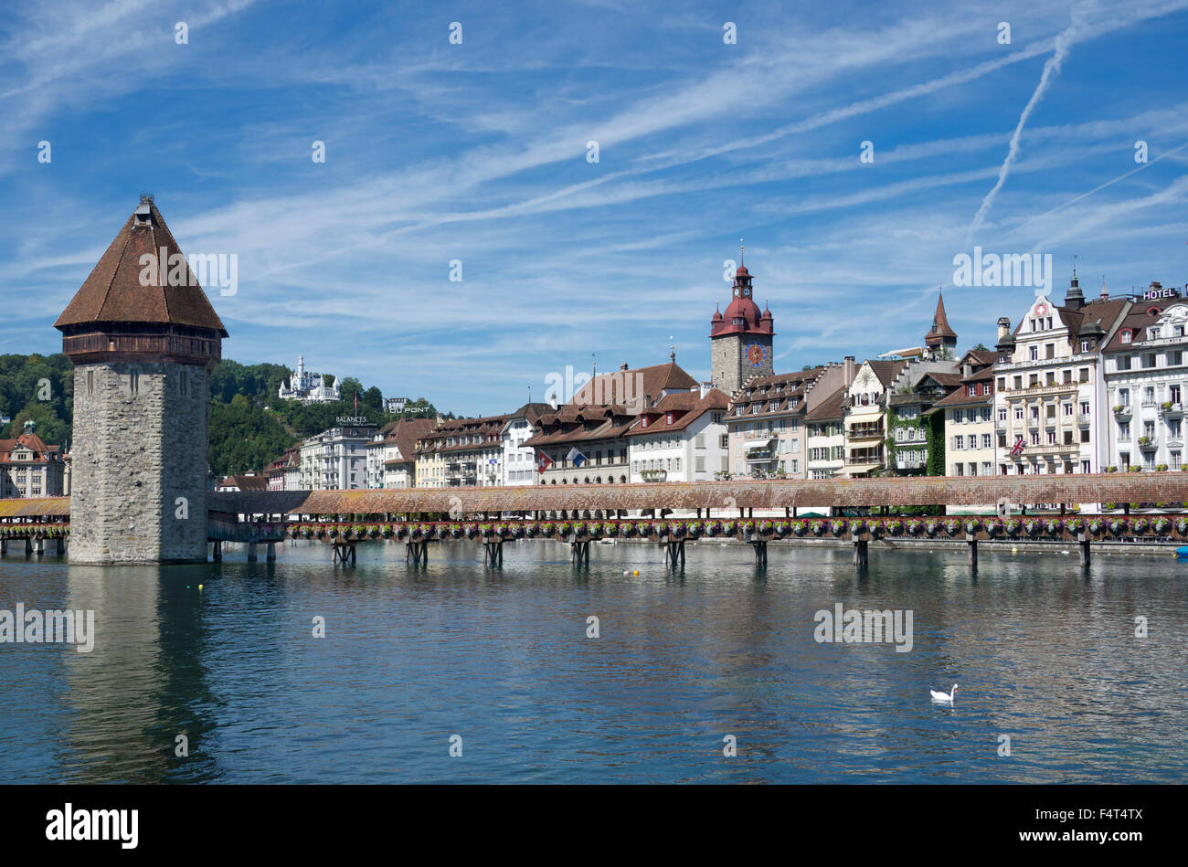 Chapel Bridge and Water Tower Lucerne Switzerland Stock Photo - Alamy
