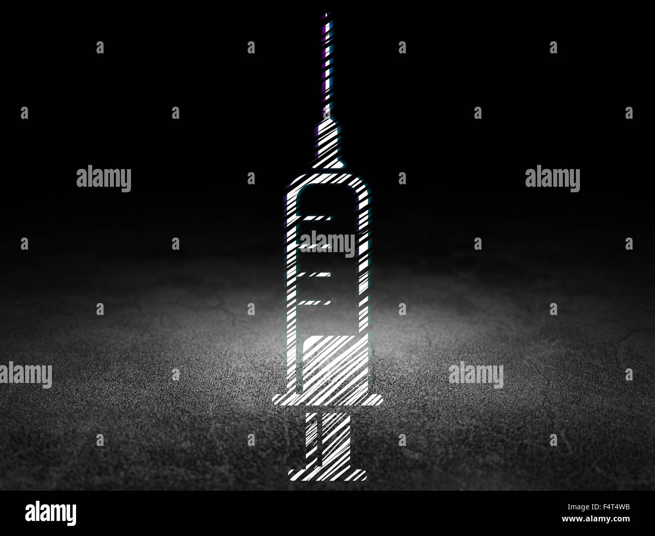 Health concept: Syringe in grunge dark room Stock Photo - Alamy