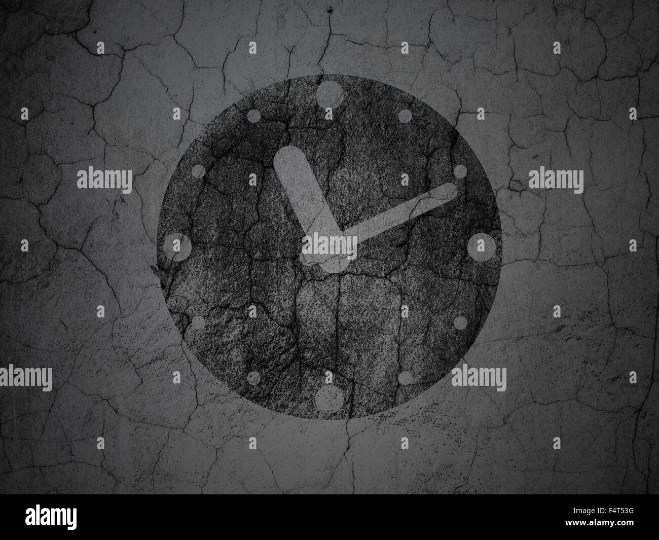 Timeline concept: Clock on grunge wall background Stock Photo - Alamy