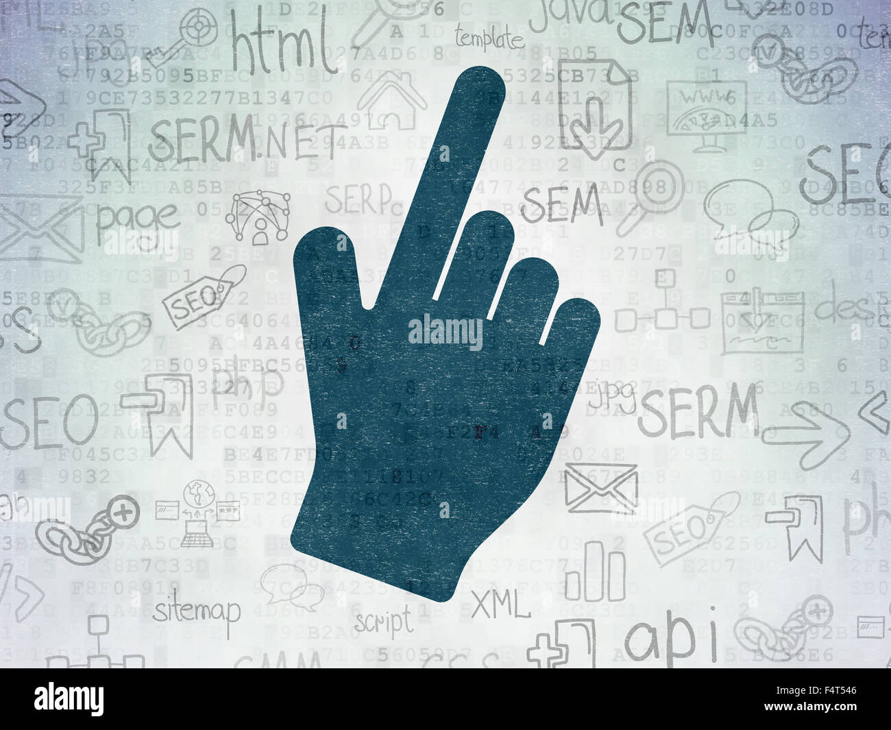 Web development concept: Mouse Cursor on Digital Paper background Stock ...