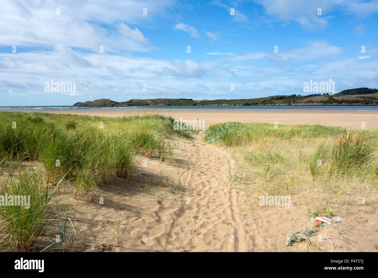 Anglesey coastal path leading onto Malltraeth Sands Stock Photo - Alamy