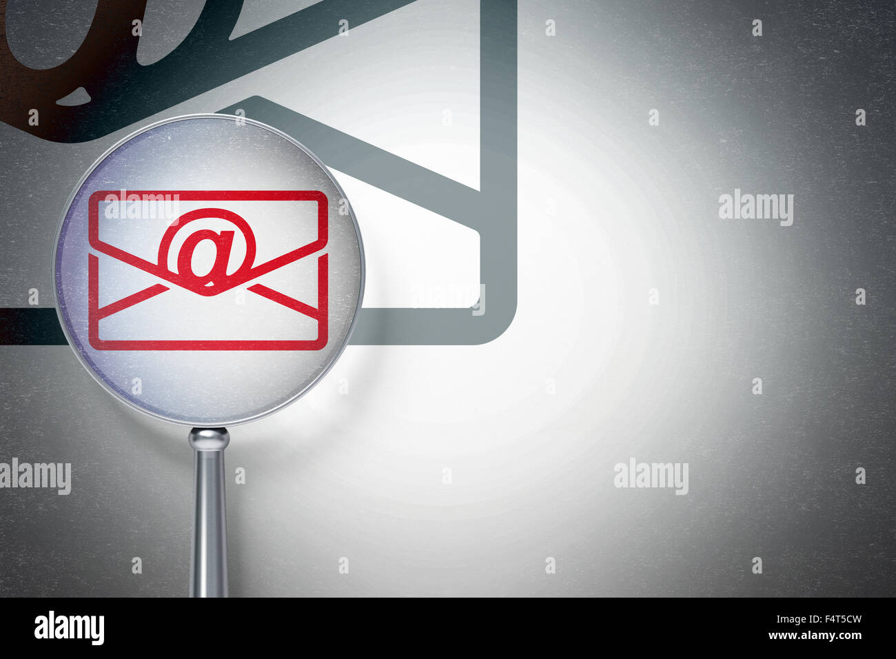 Business concept: Email with optical glass on digital background Stock ...