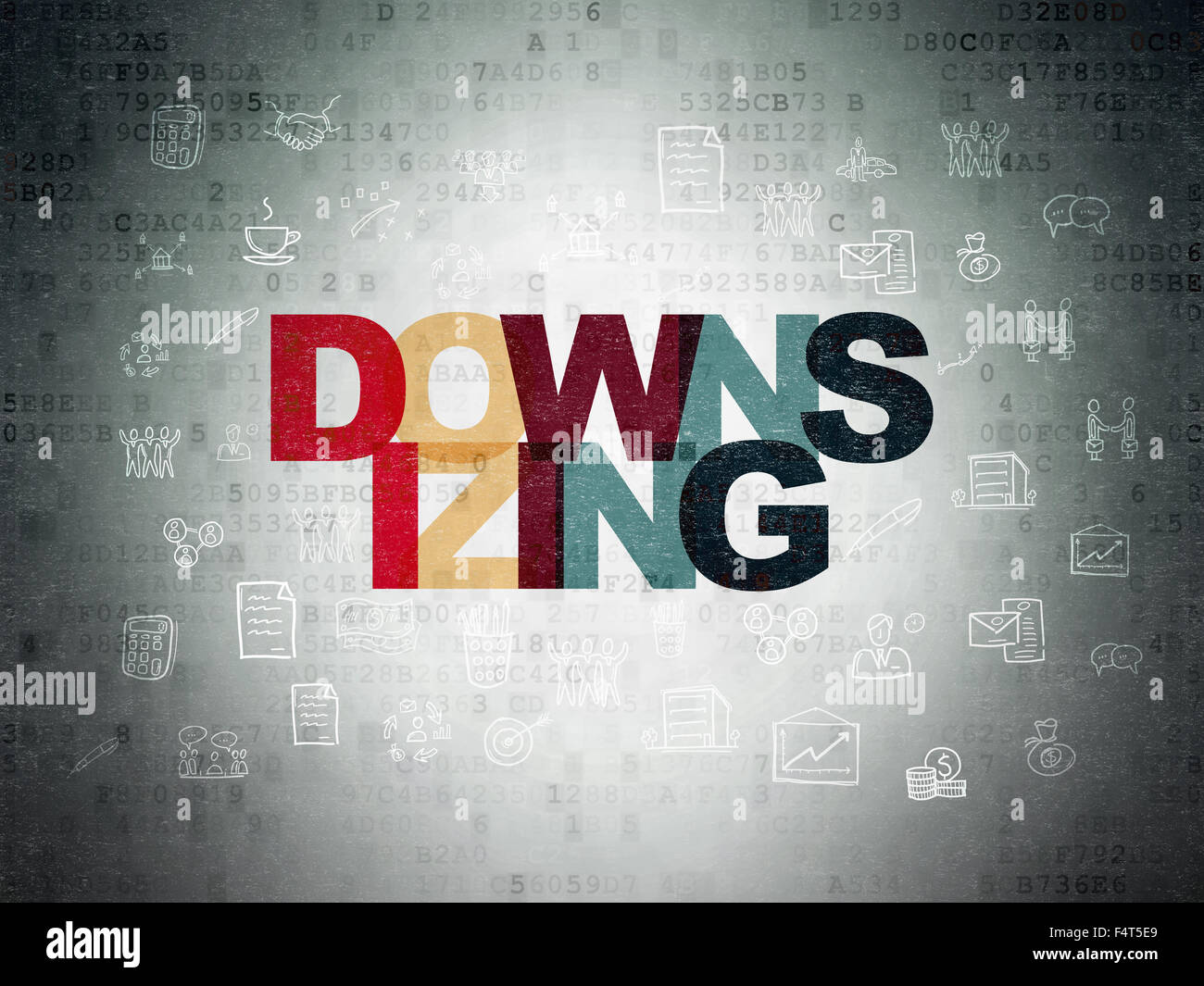 Finance concept: Downsizing on Digital Paper background Stock Photo - Alamy