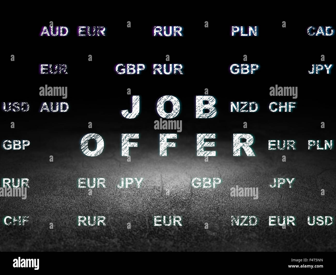 Business concept: Job Offer in grunge dark room Stock Photo - Alamy