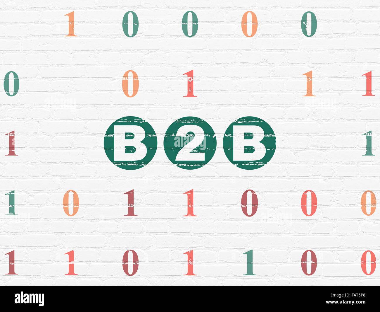 Finance concept: B2b on wall background Stock Photo - Alamy
