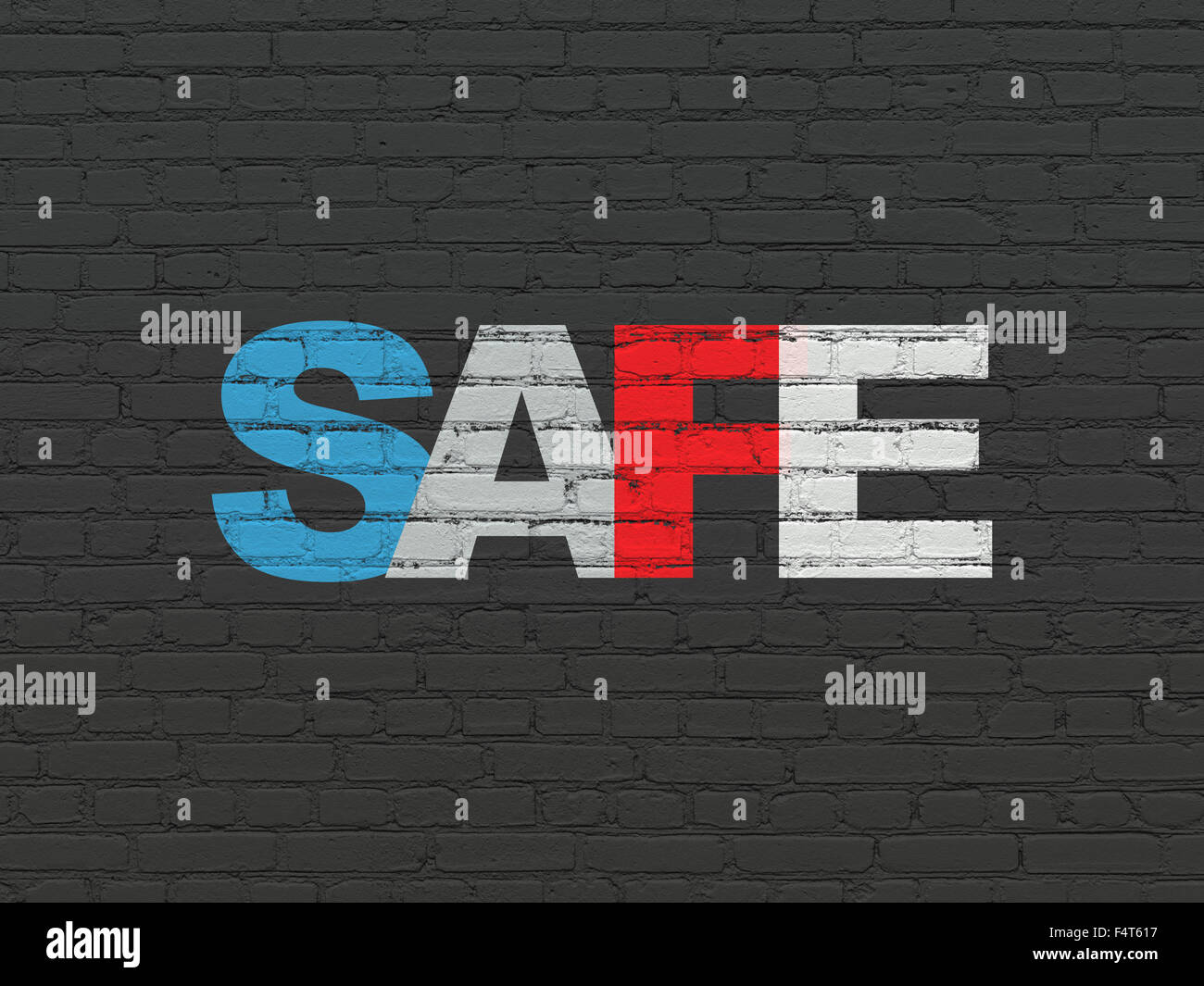 Protection concept: Safe on wall background Stock Photo - Alamy