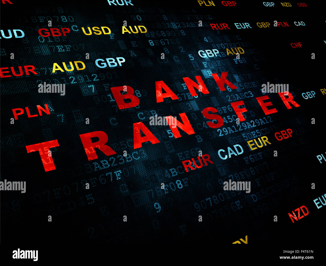 Currency concept: Bank Transfer on Digital background Stock Photo - Alamy