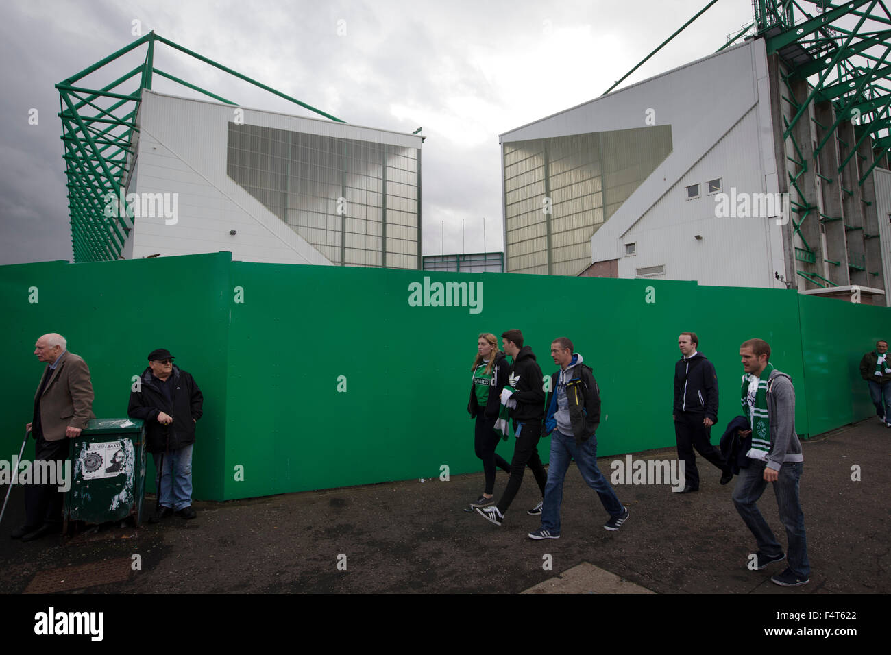 Fans making their way past the Famous Five Stand (right) and the East ...