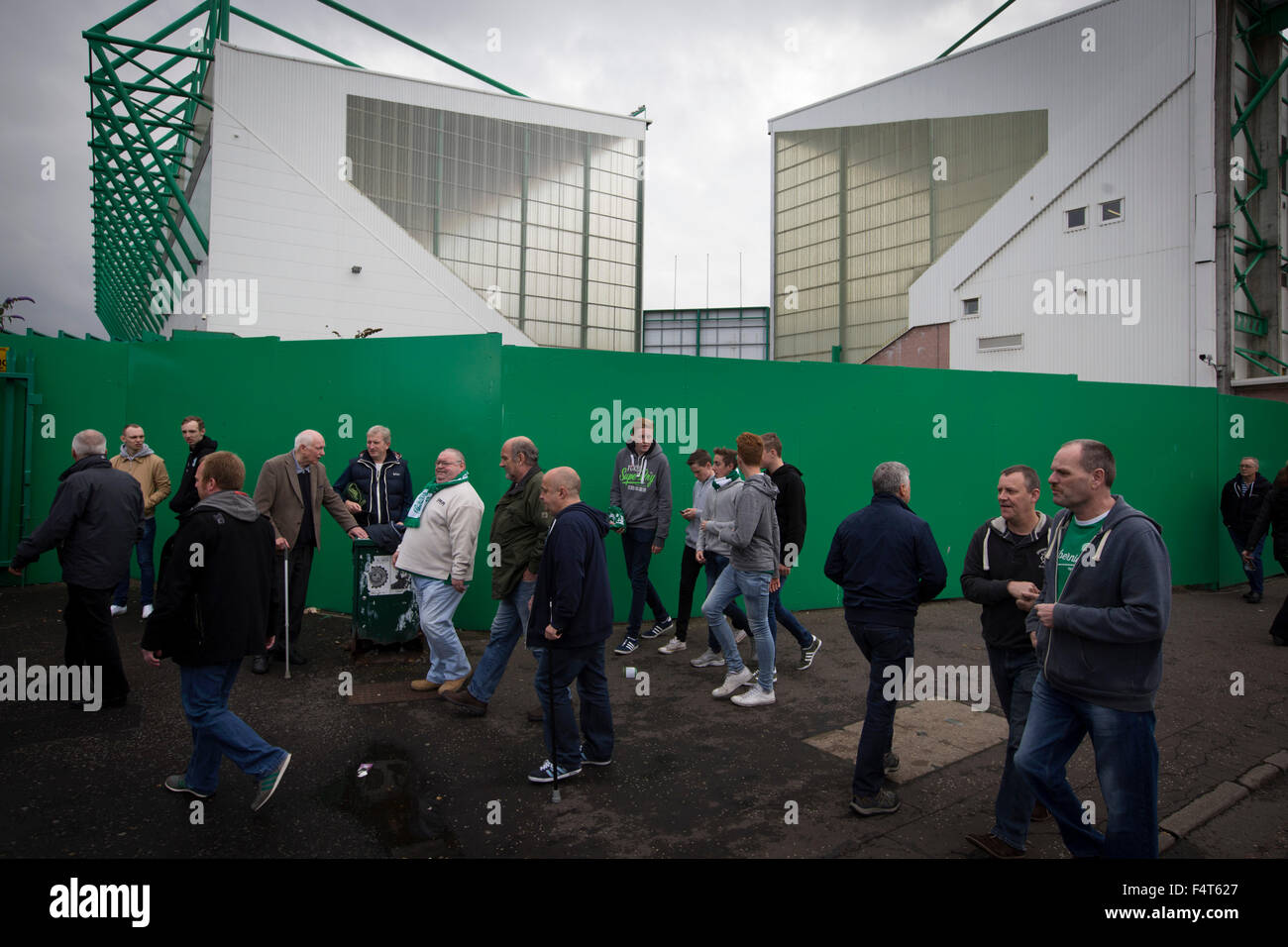 Fans making their way past the Famous Five Stand (right) and the East ...