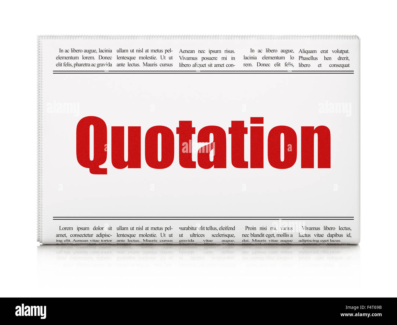 Banking concept: newspaper headline Quotation Stock Photo - Alamy