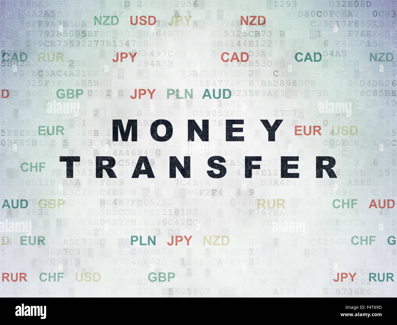 Money concept: Money Transfer on Digital Paper background Stock Photo ...