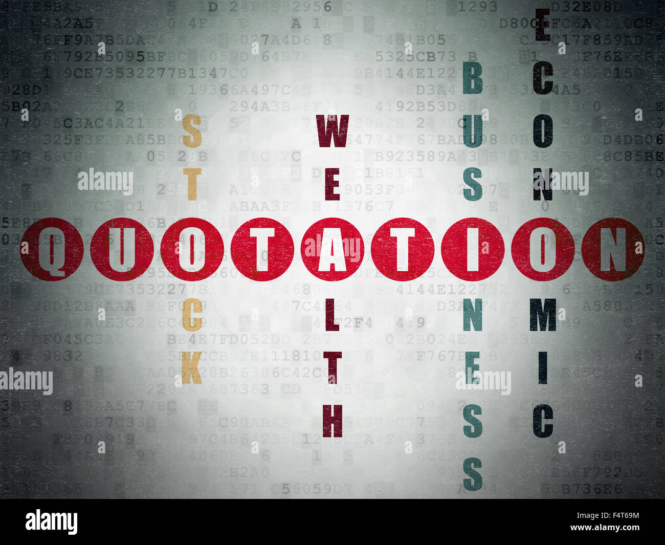 Currency concept: Quotation in Crossword Puzzle Stock Photo - Alamy