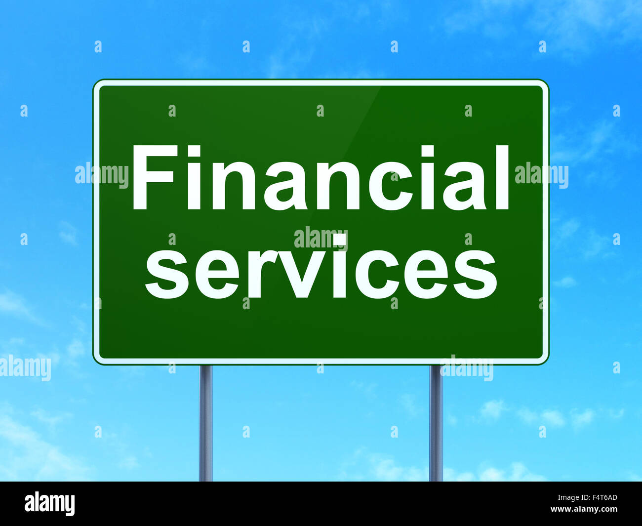 Banking concept: Financial Services on road sign background Stock Photo ...