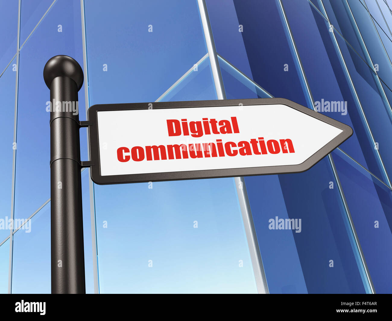 Data concept: sign Digital Communication on Building background Stock ...