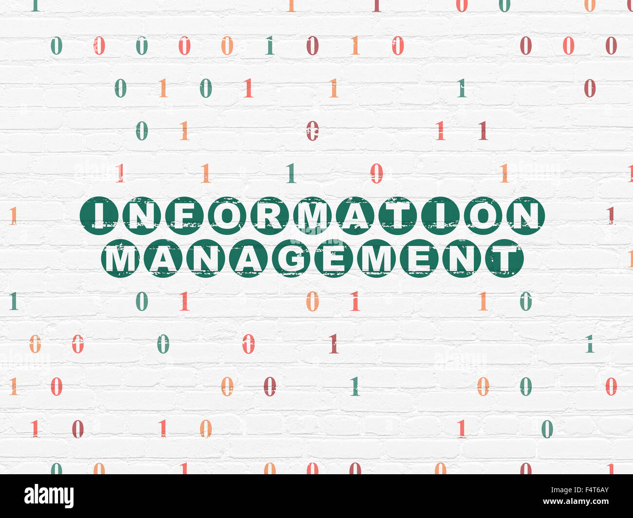 Data concept: Information Management on wall background Stock Photo - Alamy